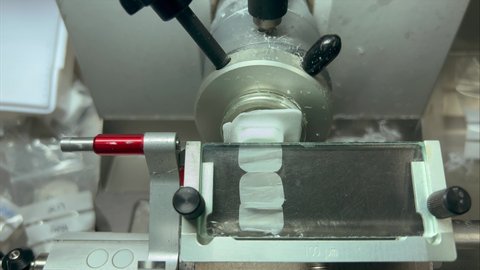 Cutting Frozen Tissue On Cryostat Preparing Stock Footage Video (100% ...