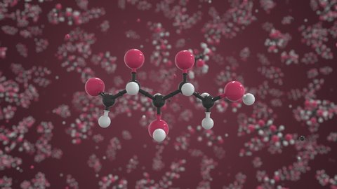 Ribose Molecule Scientific Molecular Model Looping Stock Footage Video ...