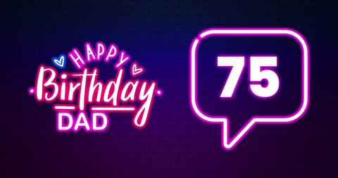 Happy 75th Birthday Dad Motion Graphics Stock Footage Video (100% ...