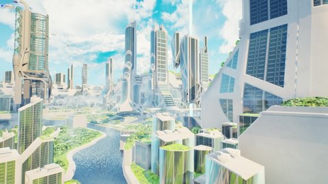 Super Cool Utopia City Metaverse Stock Footage Video (100% Royalty-free ...