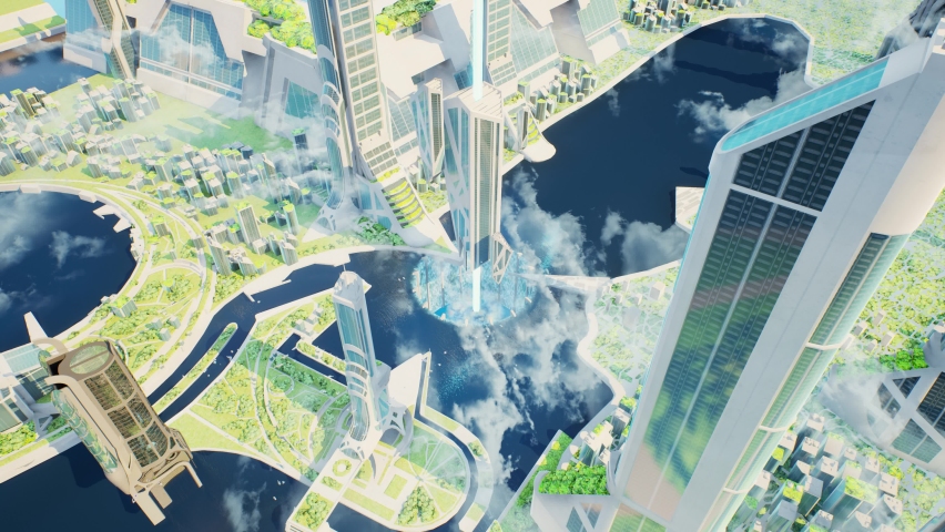 super cool utopia city metaverse Stock Footage Video (100% Royalty-free ...