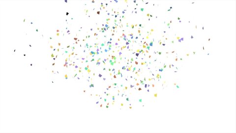 Multicolored Confetti Explosion Animation On White Stock Footage Video ...