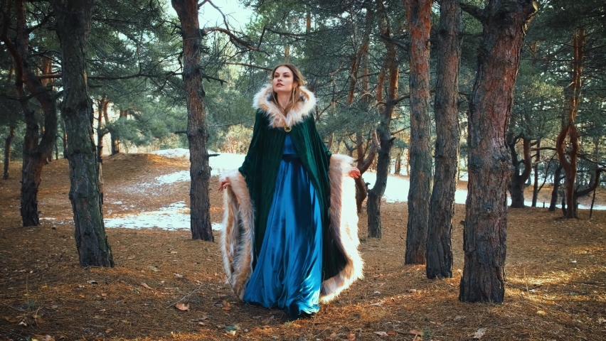 girl princess takes off hood looks Stock Footage Video (100% Royalty ...