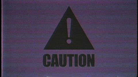 Caution Warning Sign On Tv Vhs Stock Footage Video (100% Royalty-free ...