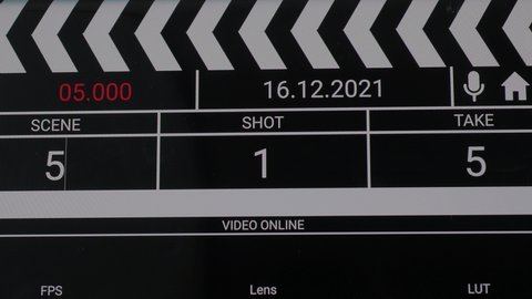 Digital Film Slate Movie Clapper Board Stock Footage Video (100% ...