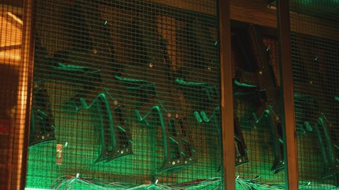 Close Dolly Shot Metallic Military Locker Stock Footage Video (100% ...