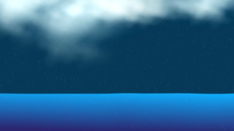 Simple 2d Animation Raining Ocean Rain Stock Footage Video (100% ...