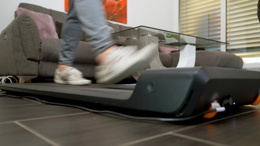 Low Angle Shot Male Person Walking Stock Footage Video (100% Royalty ...