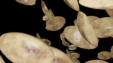 Many Peanut Falling Down On Transparent Stock Footage Video (100% ...