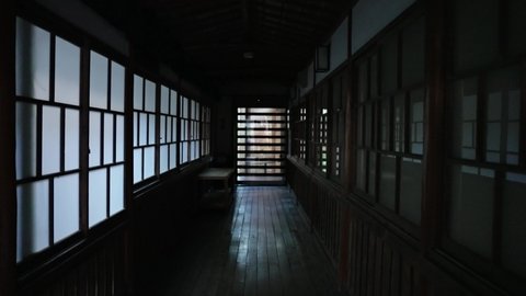 Corridor Dark Japanese House Horror Movie Stock Footage Video (100% ...