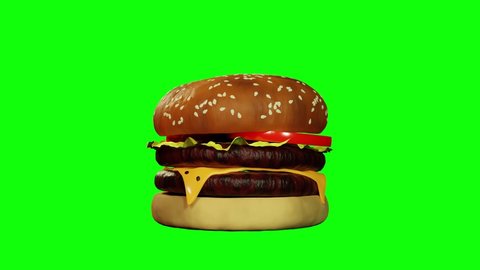 Burger Green Screen 3d Render Stock Footage Video (100% Royalty-free ...