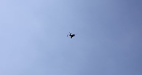 Electric Drone Uav Flies Blue Sky Stock Footage Video (100% Royalty ...