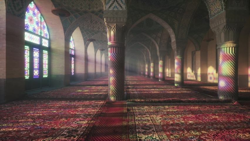 islamic mosque interior beautiful muslim 3d Stock Footage Video (100% ...