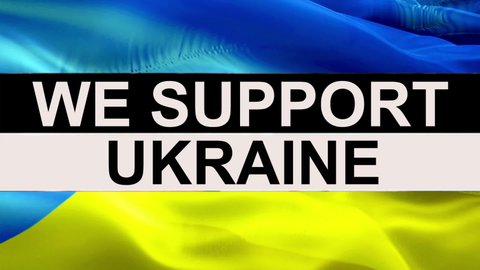 We Support Ukraine Text On Ukrainian Stock Footage Video (100% Royalty ...