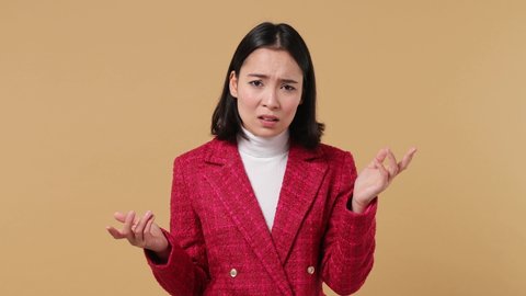 Sad Worried Disturb Displeased Young Woman Stock Footage Video (100% ...