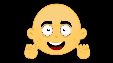 Loop Animation Bald Yellow Cartoon Character Stock Footage Video (100% ...