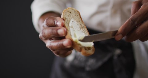 Video Cook Grease Bread Butter On Stock Footage Video (100% Royalty ...