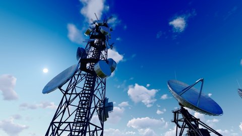 5g Radar Base Station Receives Transmits Stock Footage Video (100% ...