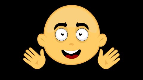 Loop Animation Face Cartoon Character Yellow Stock Footage Video (100% ...