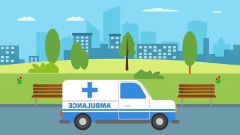 Ambulance Car Animation Moving Fast On Stock Footage Video (100% ...