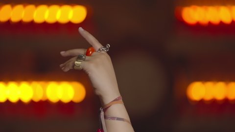 Right Hand Girl Dancing Against Beautiful Stock Footage Video (100% ...