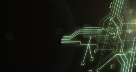 Animation Green Computer Circuit Board Global Stock Footage Video (100% ...