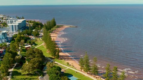 Foreshore Beach Moving Waves Located Brisbane Stock Footage Video (100% ...