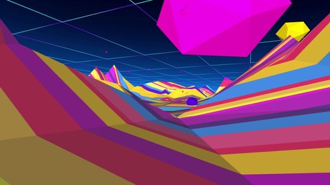 Low Poly Party Terrain 4k Seamless Stock Footage Video (100% Royalty ...