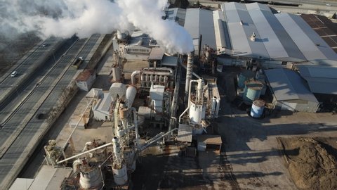 Paper Production Factory That Throws Fumes Stock Footage Video (100% ...