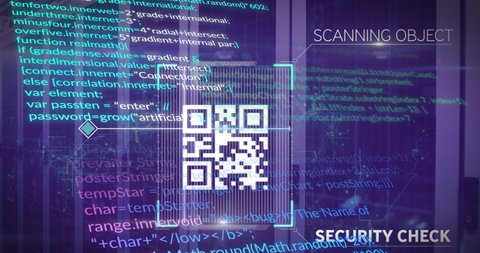 Animation Data Processing Qr Code Over Stock Footage Video (100% Royalty-free) 1088140501 ...