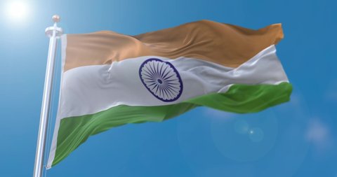 View Indian Flag Flapping On Flagpole Stock Footage Video (100% Royalty ...