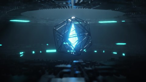 Ethereum Blue Crystal 3d Animation Symbol Stock Footage Video (100% ...