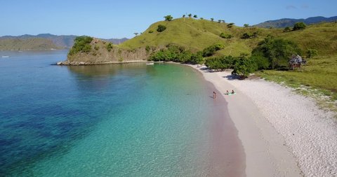 Aerial View Pink Beach Flores Island Stock Footage Video (100% Royalty ...