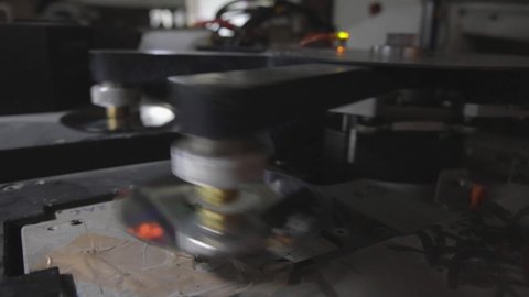 Cd Dvd Manufacturing Process Production Machine Stock Footage Video ...