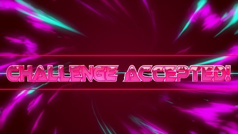 Animation Challenge Accepted Text Over Purple Stock Footage Video (100% ...