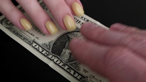 Closeup Payment 1 Dollar Stock Footage Video (100% Royalty-free ...