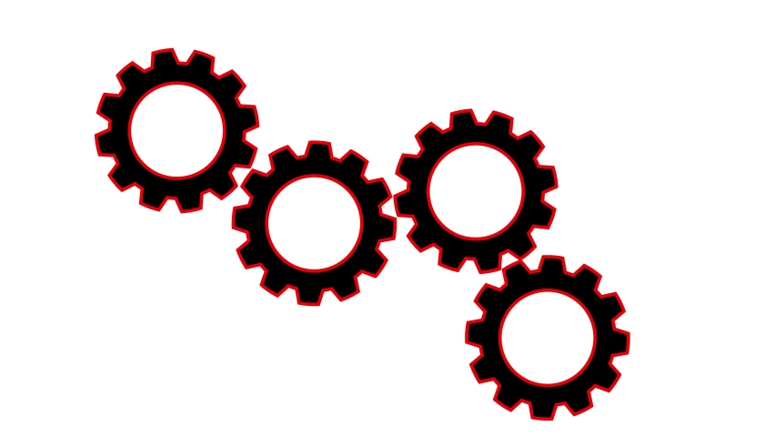 Four Rotating Gears Animation Spinning Cogwheels Stock Footage Video ...