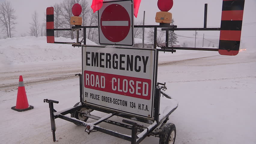 ontario canada january 2015 road closed Stock Footage Video (100% ...