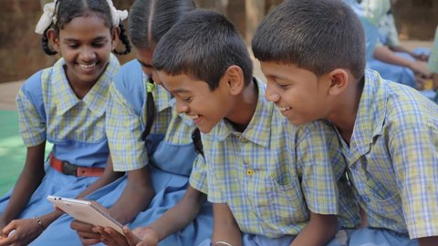 Cheerful Smiling Indian Group Young Rural Stock Footage Video (100% ...