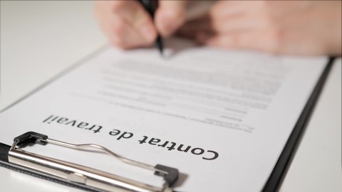 Employment Contract Frenchspeaking Languages Employer Employee Stock ...