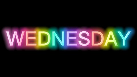 Happy Wednesday Neon Light Sign Texture Stock Footage Video (100% ...