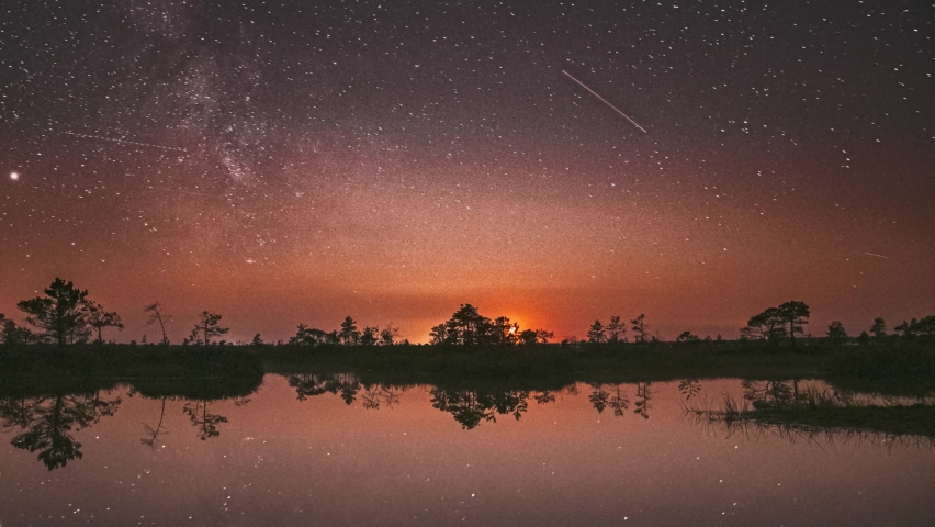 starlight reflections water 4k sunset moon Stock Footage Video (100% ...