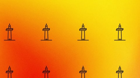 Spinning Lighthouse Animation On Orange Yellow Stock Footage Video (100 ...