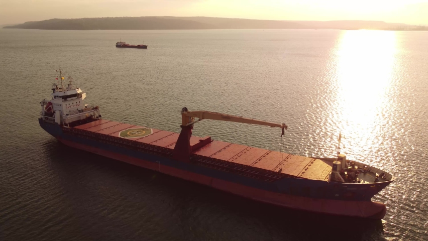 Large General Cargo Ship Tanker Top Stock Footage Video (100% Royalty ...