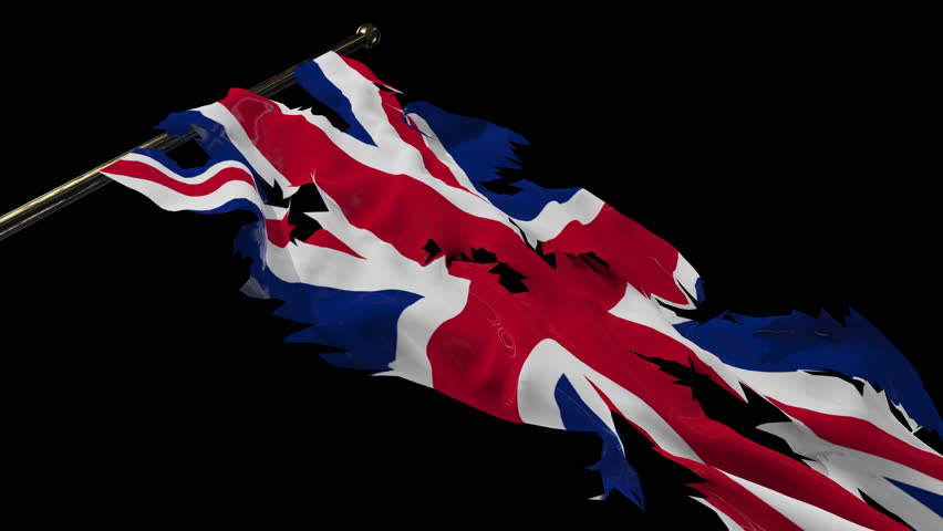 torn united kingdom flag wind depth Stock Footage Video (100% Royalty ...