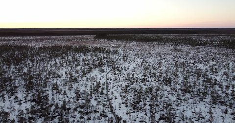 Birds Eye View Over Frozen Bog Stock Footage Video (100% Royalty-free ...