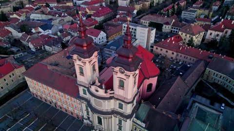 Drone Flying Around Church St Anthony Stock Footage Video (100% Royalty ...