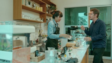 Angry Customer Complaining About Barista Coffee Stock Footage Video ...