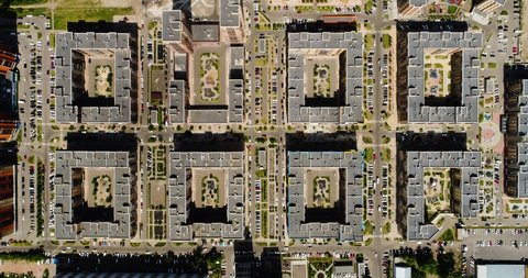 Residential Area Top View Several Identical Stock Footage Video (100% ...