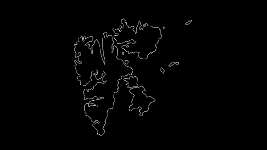 map svalbard outline animated close Stock Footage Video (100% Royalty ...